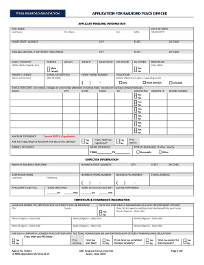 Fillable Online txrailroads Railroad Police Application - Texas ...