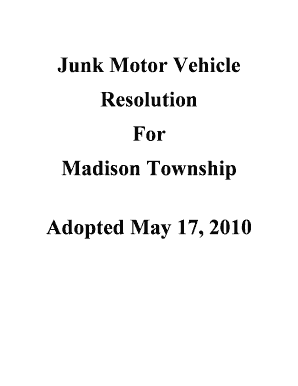 Fillable Online madisontwp Junk Motor Vehicle Resolution For Madison ...