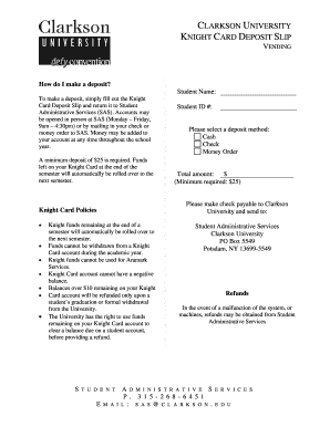 Fillable Online clarkson How do I make a bdepositb - Clarkson ...