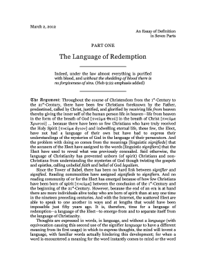 Fillable Online The Language of Redemption Part 1 The language of ...