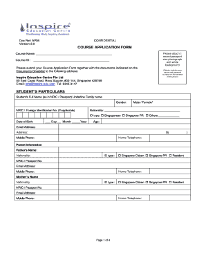 Fillable Online inspire edu Course Application bFormb - Inspire ...