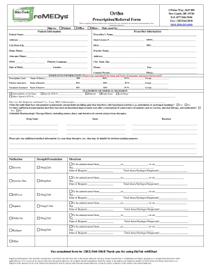 Fillable Online Ortho Referral Form - BioTek reMEDys Fax Email Print ...