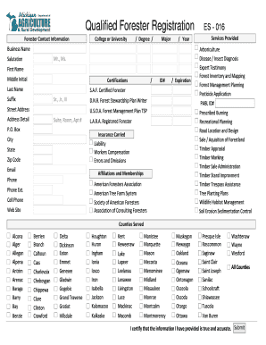 Fillable Online dickinsoncd Qualified Forester Registration Form ...