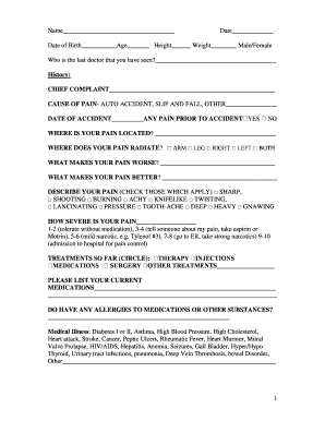 Fillable Online New Patient Intake Form - Global Neuro & Spine ...