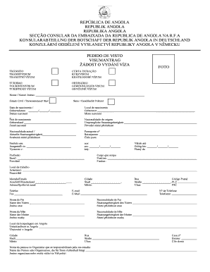 Preenchível Disponível Visa Application form - Embassy of Angola in the ...