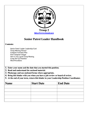 Fillable Online troop2 Senior Patrol Leader Handbook - Troop 2 - troop2 ...