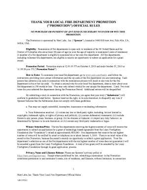 Fillable Online THANK YOUR LOCAL FIRE DEPARTMENT PROMOTION PROMOTION ...