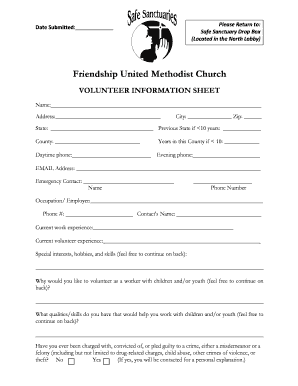 Church Volunteer Packet - Page 2 | pdfFiller