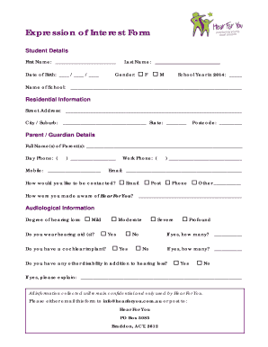Expression Of Interest Form | pdfFiller