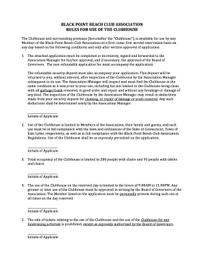 Fillable Online Download Clubhouse rules and application - Black Point ...