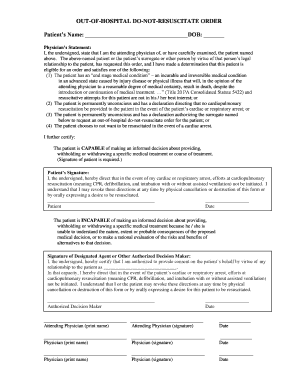 Fillable Online A printable version of the DNR form. - Hospice of ...