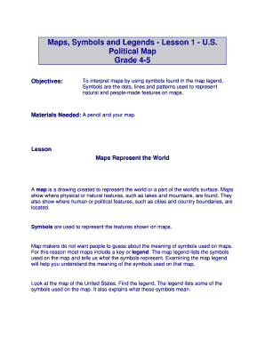 Fillable Online Maps, Symbols and Legends - Lesson 1 - U.S. Political ...