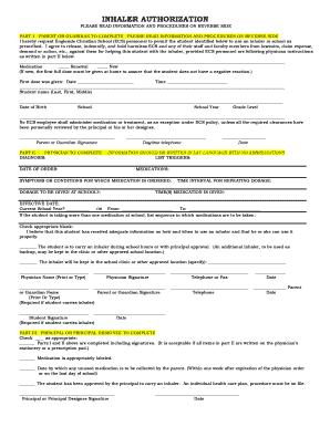 Fillable Online Medication Form - Inhaler Authorization Fax Email Print ...