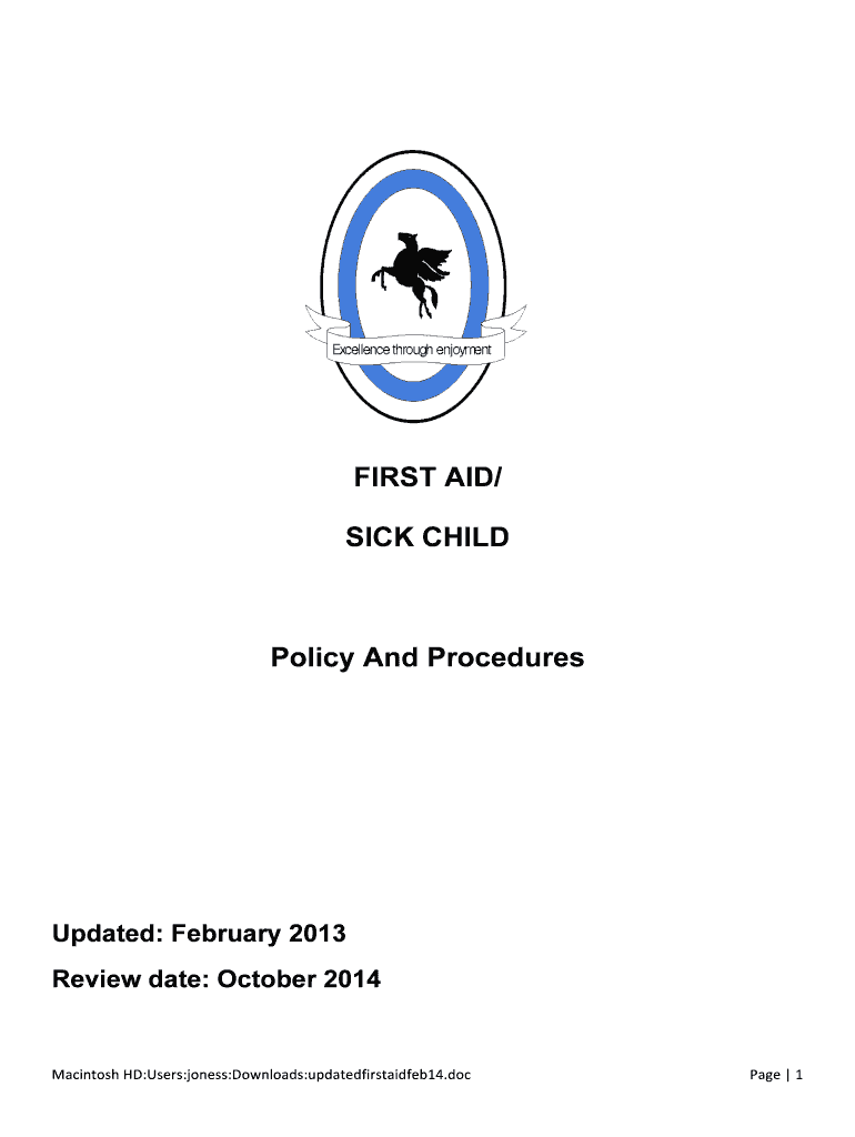 Fillable Online SICK CHILD Fax Email Print - pdfFiller