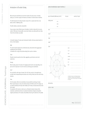 Fillable Online CHOCOLATE JOURNAL Tastings - Moleskine - myMoleskine ...