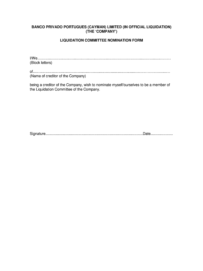 Fillable Online Liq Committee Nomination Form Conf UndertakingDOC Fax ...