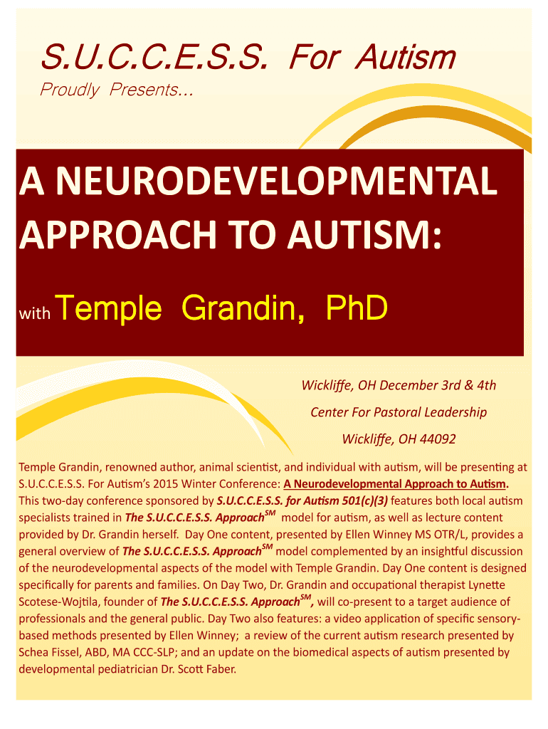 Fillable Online successforautism A neurodevelopmental approach to ...