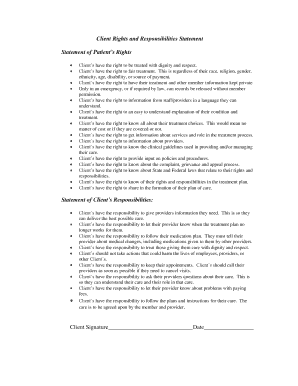 Fillable Online Members Rights and Responsibilities Statement - Thomas ...