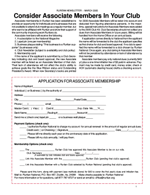Fillable Online Associate Member application Associate Member ...