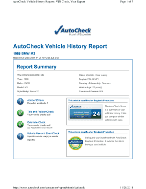 Fillable Online Your AutoCheck Vehicle History Report - Desert Auto ...