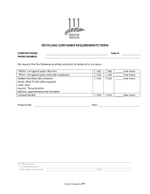 Fillable Online 111southwackerdrive RECYCLING CONTAINER REQUIREMENTS ...