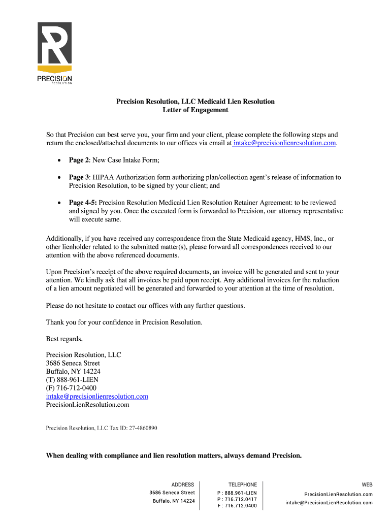 Fillable Online Precision Medicaid Intake Stack - Precision Resolution ...