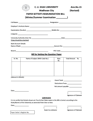 C U Shah University Old Paper - Fill Online, Printable, Fillable, Blank ...