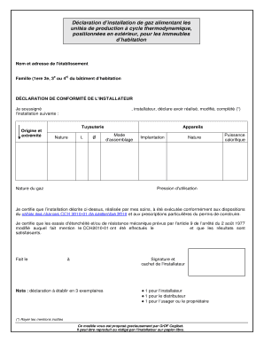 Remplissable En Ligne cegibat grdf D claration d'installation de gaz alimentant les ...