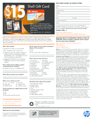 Fillable Online Receive a $15 Shell Gift Card from Fax Email Print ...