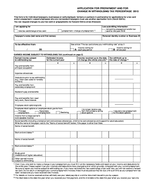 Fillable Online Application for prepayment and for change in ...