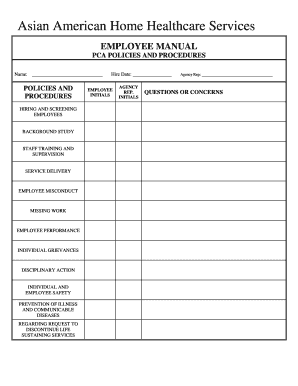Fillable Online PCA Manual - Asian American Home Health Care Services ...