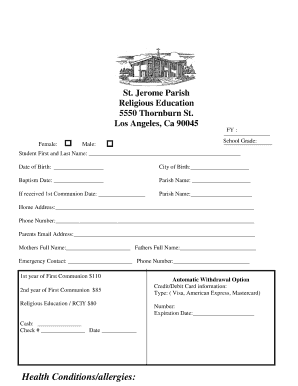 Fillable Online stjeromewestchester Suggested Parent Meeting when using - st. jerome parish ...