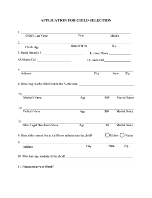 Fillable Online cc4c BChildb Selection Criteria - Cc4corg Fax Email ...