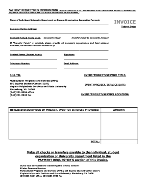 Fillable Online mps vt Invoice Form for Transfers and Check Requests ...
