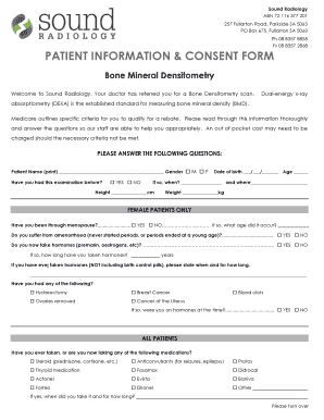 Fillable Online PATIENT INFORMATION amp CONSENT FORM - Sound Radiology ...