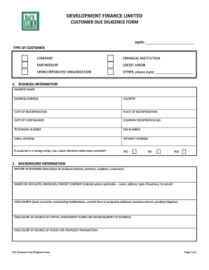 Fillable Online DFL - Customer Due Diligence Form Revised v10 Fax Email ...