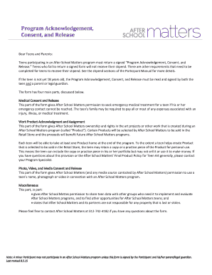 Fillable Online ontheblock Program Acknowledgement, - ontheblock Fax ...