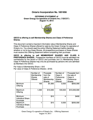 Fillable Online geco Receipted Offering Statement - GECO Fax Email ...