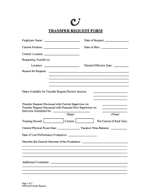 Fillable Online communityinteractions TRANSFER REQUEST FORM - Community ...