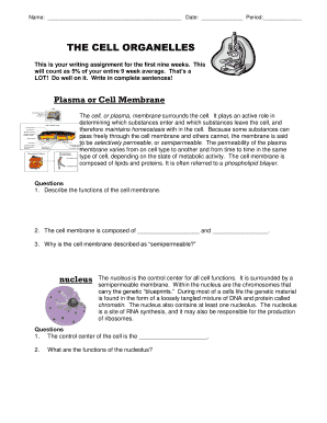 Fillable Online THE CELL ORGANELLES - Biology by Napier Fax Email Print ...