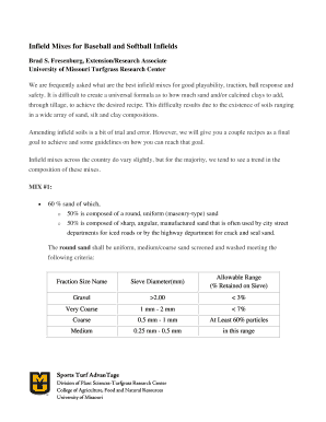 Fillable Online Infield Mixes for Baseball and Softball Infields Fax ...