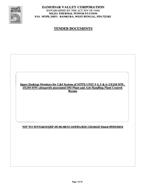 Fillable Online tender dvc gov Current Tenders - BCCL - tender dvc gov ...