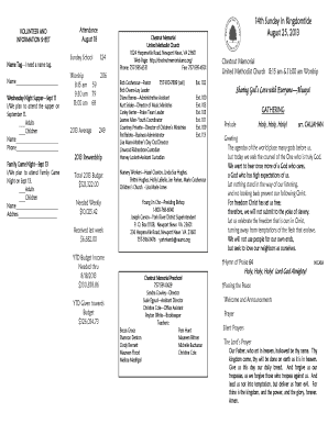 Fillable Online chestnutmemorialumc Name Tag Name Supper Wednesday ...