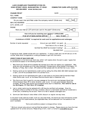 Fillable Online Download the commuter card application here - Lake ...