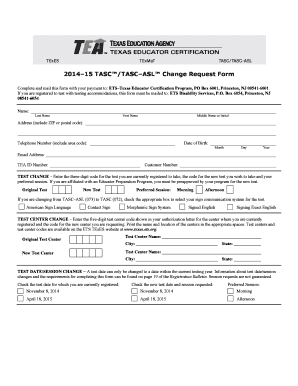 Fillable Online tasc change request form 14 15. tasc change request ...