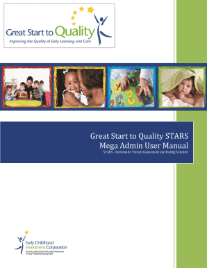Fillable Online Great Start to Quality STARS Mega Admin User Manual Fax ...