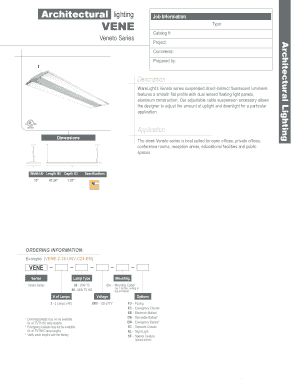 Fillable Online Architectural lighting Job Information VENE Type ...