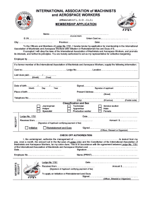 Fillable Online and AEROSPACE WORKERS Fax Email Print - pdfFiller