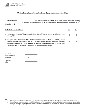 Fillable Online Voting Proxy Form for an Ordinary General Assembly ...