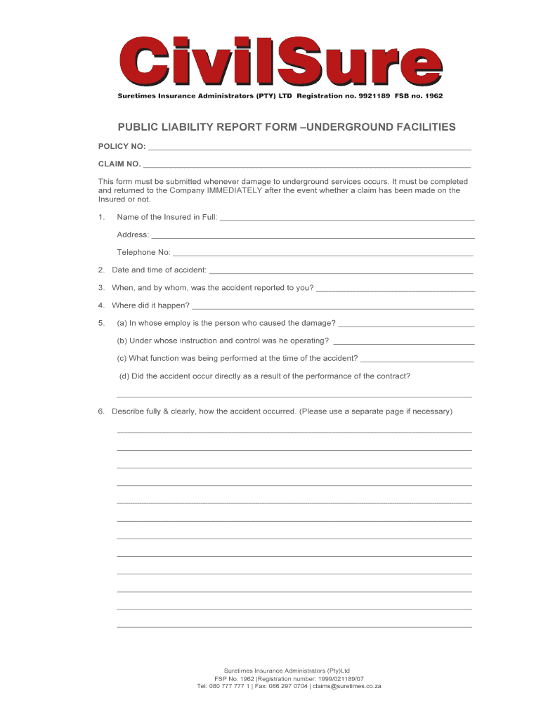 Fillable Online civilsure co ACE-Claim-Form-Underground-Facilities.docx ...